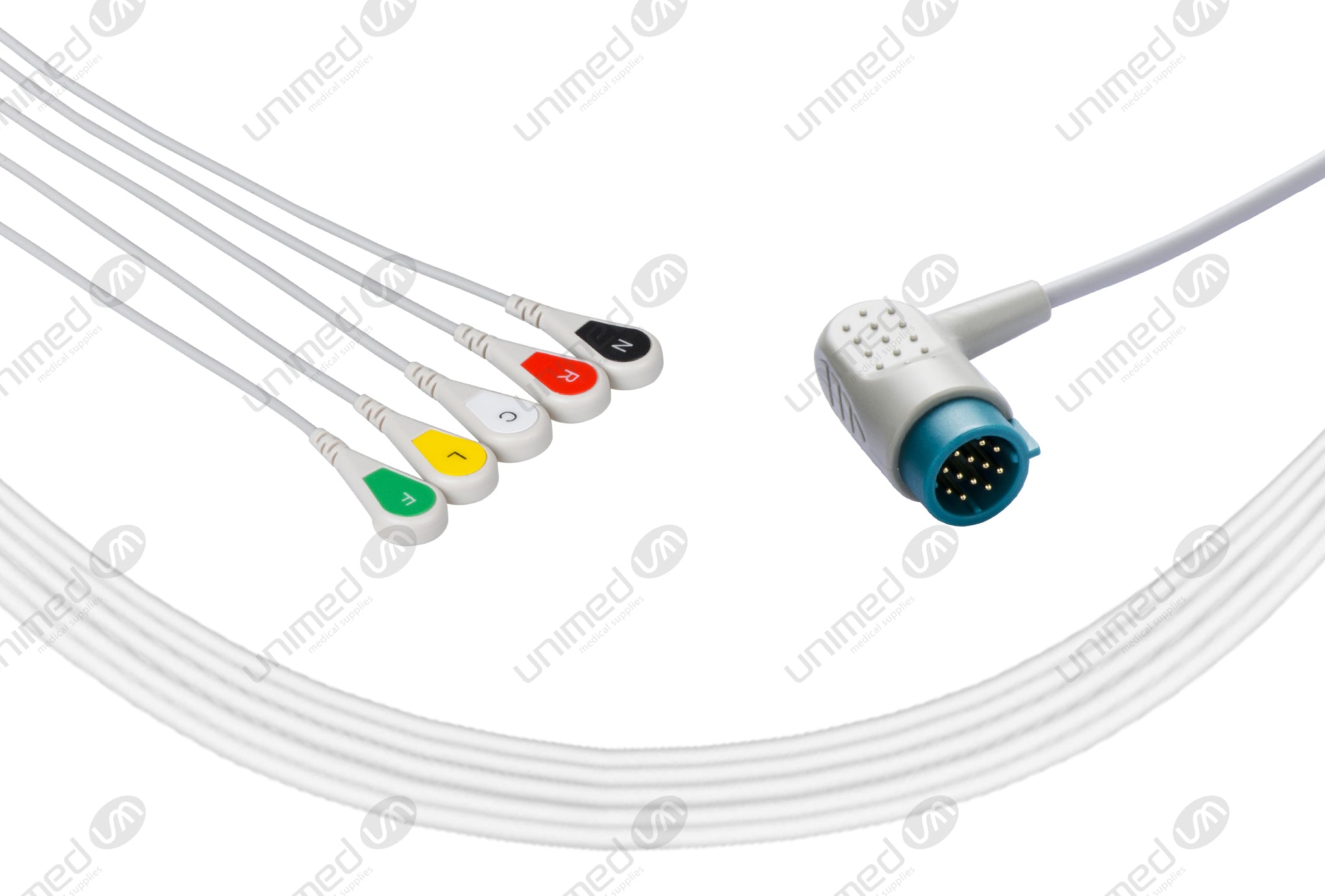 Medtronic Compatible One Piece Reusable ECG Cable 5 Leads Snap – Unimed ...