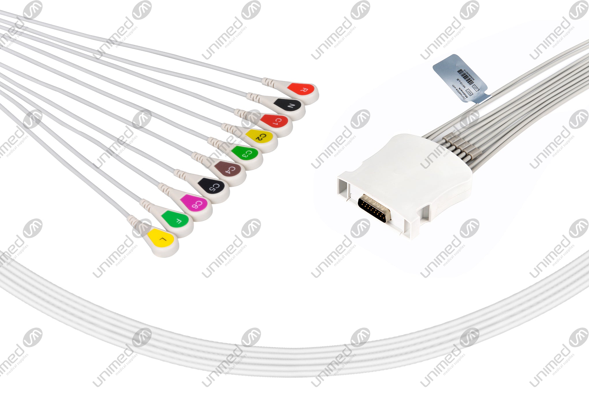 MIDMARK Iqecg Compatible One Piece Reusable ECG Cable 10 Leads Snap ...