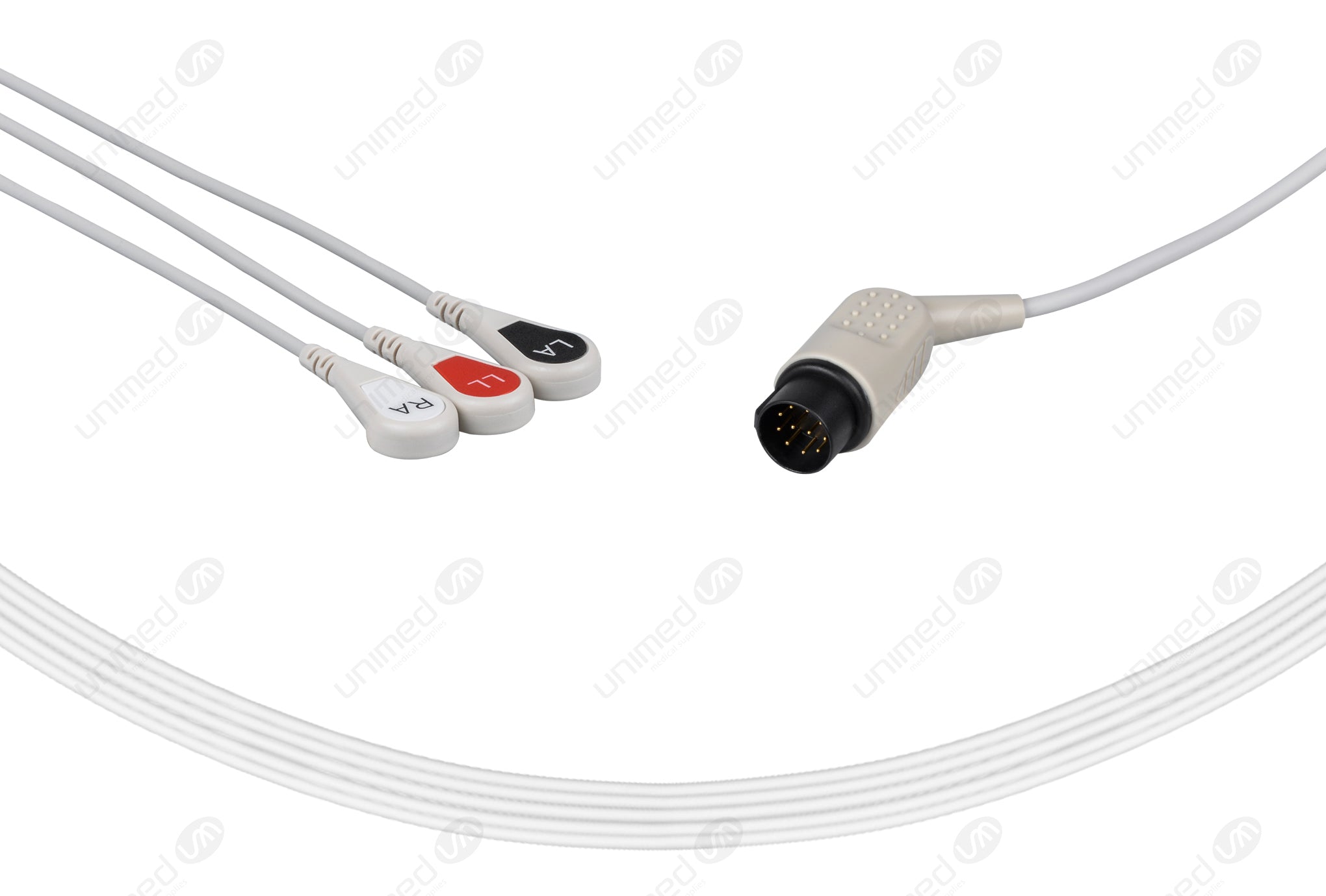 Nihon Kohden One Piece Reusable ECG Cable - AHA - 3 Leads Snap – Unimed ...