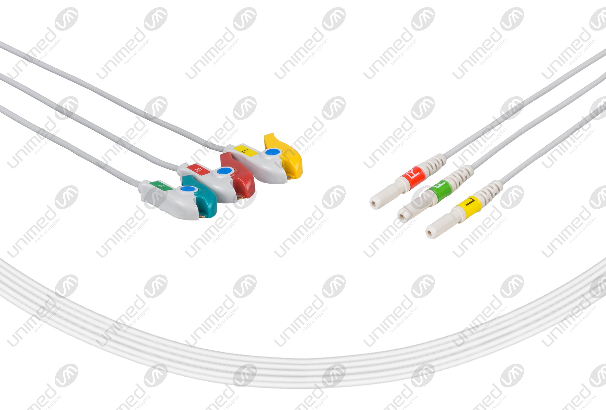 Din Compatible Reusable ECG Lead Wire - IEC- 3 Leads Grabber – Unimed ...